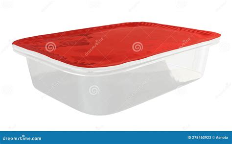 Square Food Plastic Container With Foil Cover Mockup For Design Project Mock Up 3d Illustration