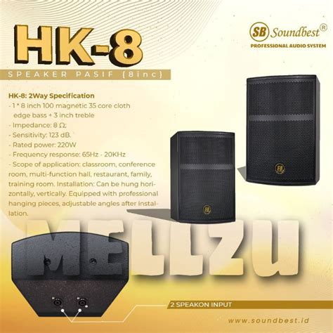 Jual Speaker Pasif Soundbest Hk 8 Original 8 Inch Passive Hk8 Shopee Indonesia