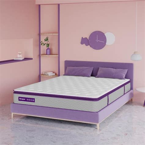 Sersper Purple 12 In Medium Firm Foam Blend 5 Zone Innerspring Pillow