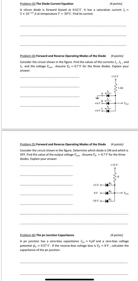 Solved Problem 3 The Diode Current Equation 4 Points A