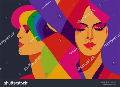 Lgbtq Pride Tolerance Girl Illustration Rainbow Stock Vector Royalty