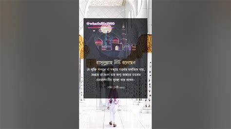 রাসুল সাঃ বলেছেন যে ব্যক্তি সকাল সন্ধায় যতবার মসজিদে যায় আল্লাহ পাক