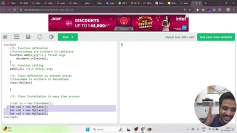 Javascript Class Object Properties And Method Youtube