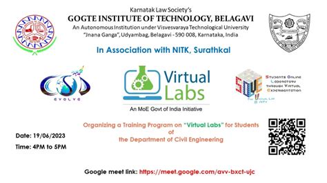 Training Program On ” Virtual Labs” Gogte Institute Of Technology