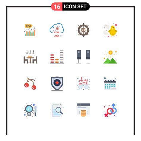 Stock Vector Icon Pack Of 16 Line Signs And Symbols For Chicken Travel