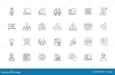Job Procedure Line Icons Collection Process Protocol Operations System Workflow Execution