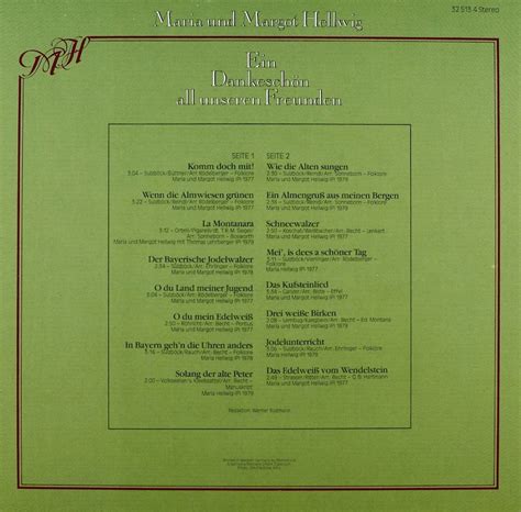 Maria Und Margot Hellwig Bertelsmann Vinyl Collection