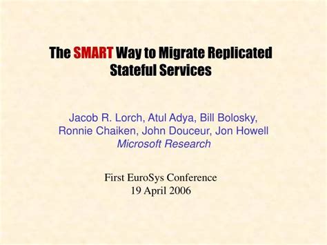 Ppt The Smart Way To Migrate Replicated Stateful Services Powerpoint