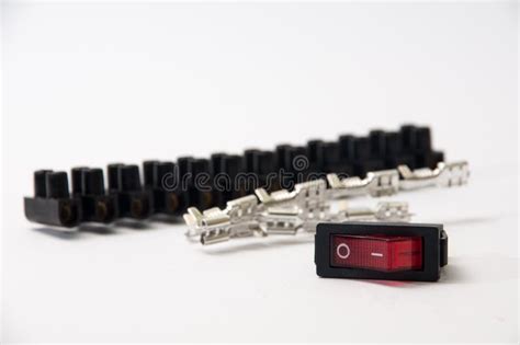 Red On Off Switch With Electronic Tools Stock Image Image Of Plastic Industrial 50641033