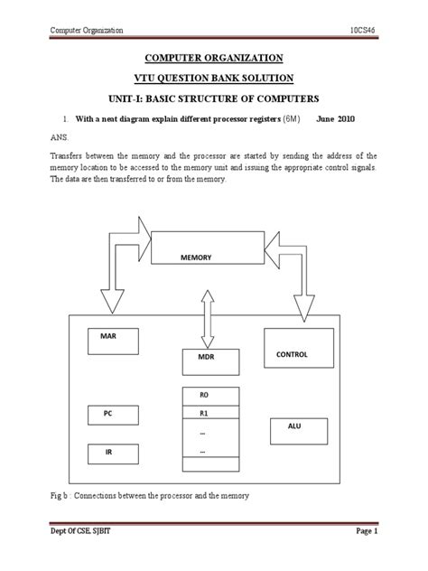 Cse Iv Computer Organization 10cs46 Solution Pdf Instruction Set