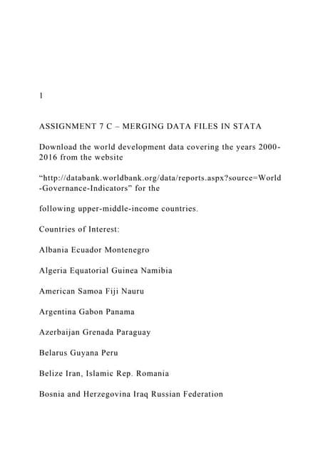 1 Assignment 7 C Merging Data Files In Stata Dodocx