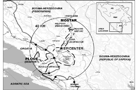 Scenario Field Map With The Outlined Epicenter And Liquefaction Zone