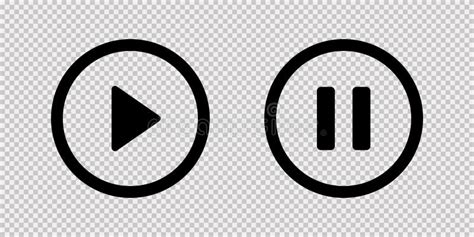 在透明背景上播放和暂停矢量按钮黑色图标 黑色矢量媒体播放暂停图标或符号符号 库存例证 插画 包括有 茄子 活动家 171778990