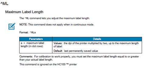 Set Maximum Length With Zpl Command