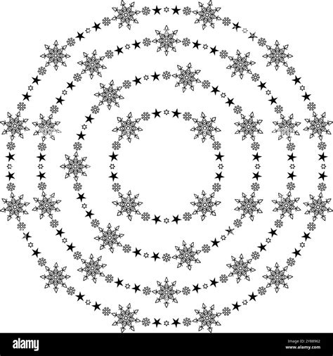 Snowflake Circle Frames Set Winter Snowflake Round Border Collection Stock Vector Image And Art