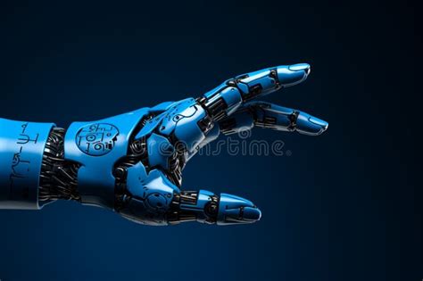 Iconic Blue Robot Hand Symbolizes Ai Tech Assistant For Industrial