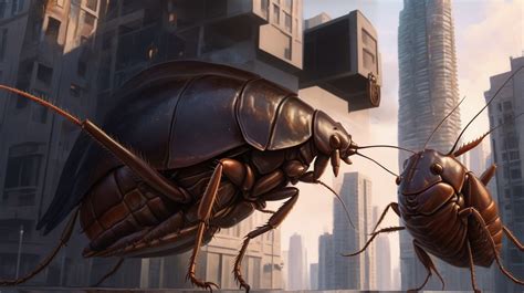 Giant Metallic Cockroaches In A Surreal Cityscape Deep Dream Generator
