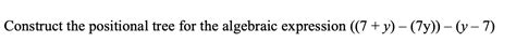 Solved Construct The Positional Tree For The Algebraic