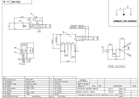 Ps 12e05 Push Button Switch Spdt Through Hole Right Angle
