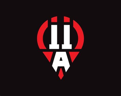 Premium Vector Iia Letter Location Shape Logo Design