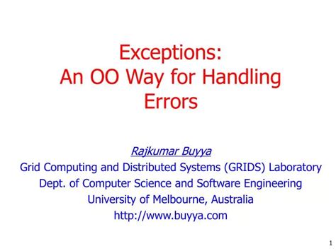 Ppt Exceptions An Oo Way For Handling Errors Powerpoint Presentation