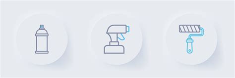 라인 페인트 롤러 브러시 스프레이 건 및 아이콘을 설정합니다 벡터 굴리기에 대한 스톡 벡터 아트 및 기타 이미지 굴리기 그래피티 금속 Istock