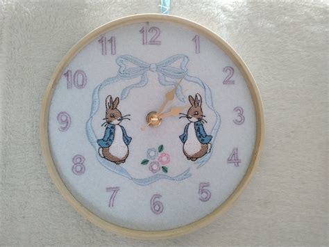 Peter Rabbit Clock Embroidered Numonday