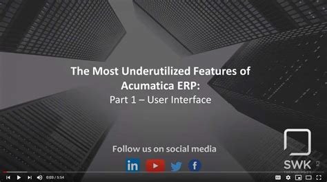 Most Underutilized Features Of Acumatica Video Ui Swk Technologies