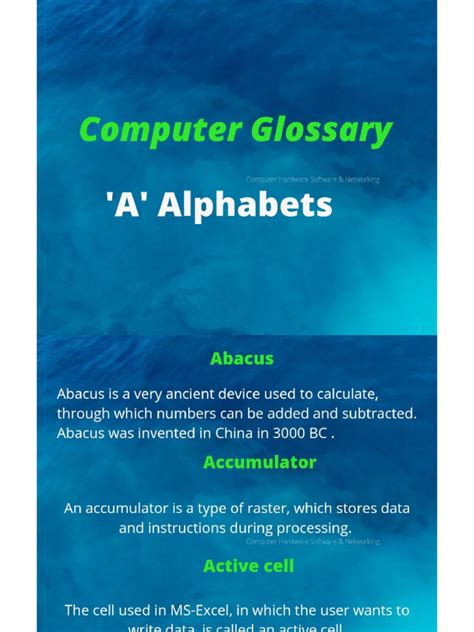 Computer Glossary A Alphabets Pdf