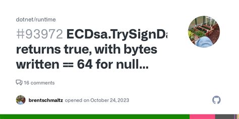 Ecdsatrysigndata Returns True With Bytes Written 64 For Null Values · Issue 93972