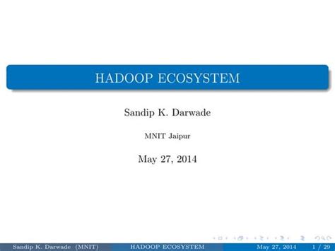 Hadoop Ecosystem Architecture Overview Ppt