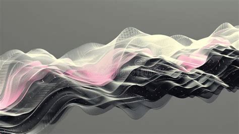 Abstract Waveforms In Soft Colors Create A Flowing Dynamic Visual Representation Stock