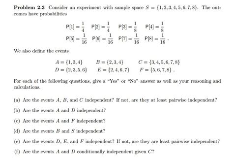Solved Problem 2 3 Consider An Experiment With Sample Space