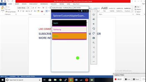 Android Spinner Custom Adapter Example Youtube