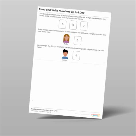 Year 3 Read And Write Numbers Up To 1 000 Discussion Problem Resource Classroom Secrets