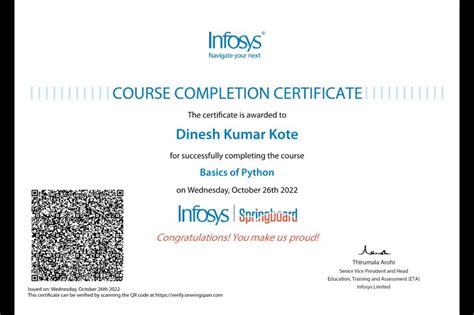 Dinesh Kumar Kote On Linkedin Basicsofpython Thankyou Infosys Infosysspringboard Connections