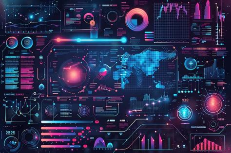 Premium Photo A Colorful Computer Monitor With Many Different Graphs
