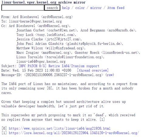 Debian开发者亲自维护，阻止内核移除itanium Ia64架构 处理器 时间 Linux