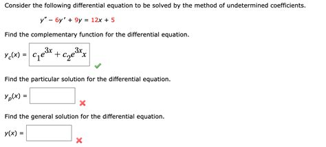 Solved Consider The Following Differential Equation To Be