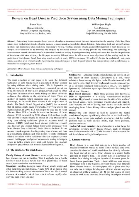 pdf review on heart disease prediction system using data mining