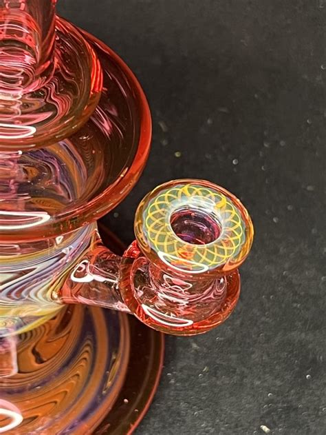 Gold Ruby And Fume Banger Hanger R Glassheads