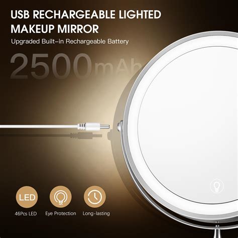 Mnient Wall Mounted Lighted Makeup Mirror 8