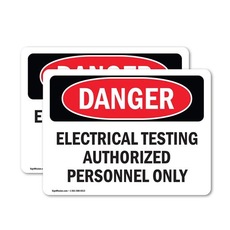 Pack Electrical Testing Authorized Persons Only OSHA Danger Sign Walmart Com