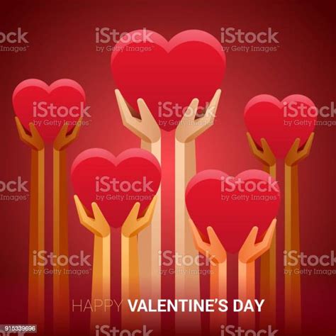 발렌타인 데이 일러스트입니다 손을 잡고 심장에 서명 합니다 개념에 대한 스톡 벡터 아트 및 기타 이미지 개념 개념과 주제 귀여운 Istock
