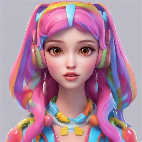 Premium Ai Image 3d Cute Gamer Girl