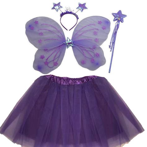Purple Fairy Tutu Wing Wand Headband Dress Up Set The Fairy Shop
