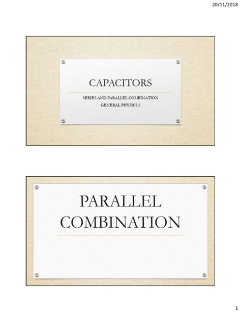 Capacitors Series Parallel General Physics 2 Pdf Series And Parallel Circuits