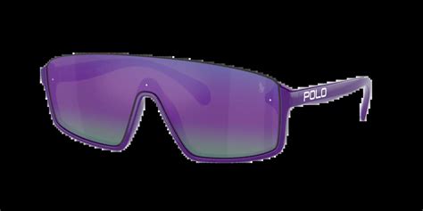 Polo Ralph Lauren Unisex Sunglass Ph4211u Frame Color Shiny Purple Lens Color Mirror