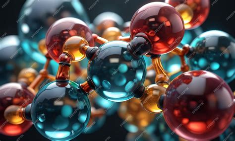 Molecule Structure 3d Rendering Computer Digital Drawing Premium Ai Generated Image