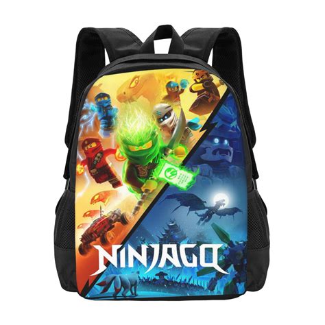 Ninjago Backpack Cartoon Anime Backpack 16inch Backpacks Laptop Travel Daypack Black